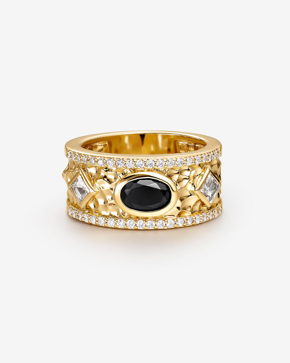 Ophelia Ring in 18k Gold | Onyx, Topaz and Zirconia – Specciale Jewelry